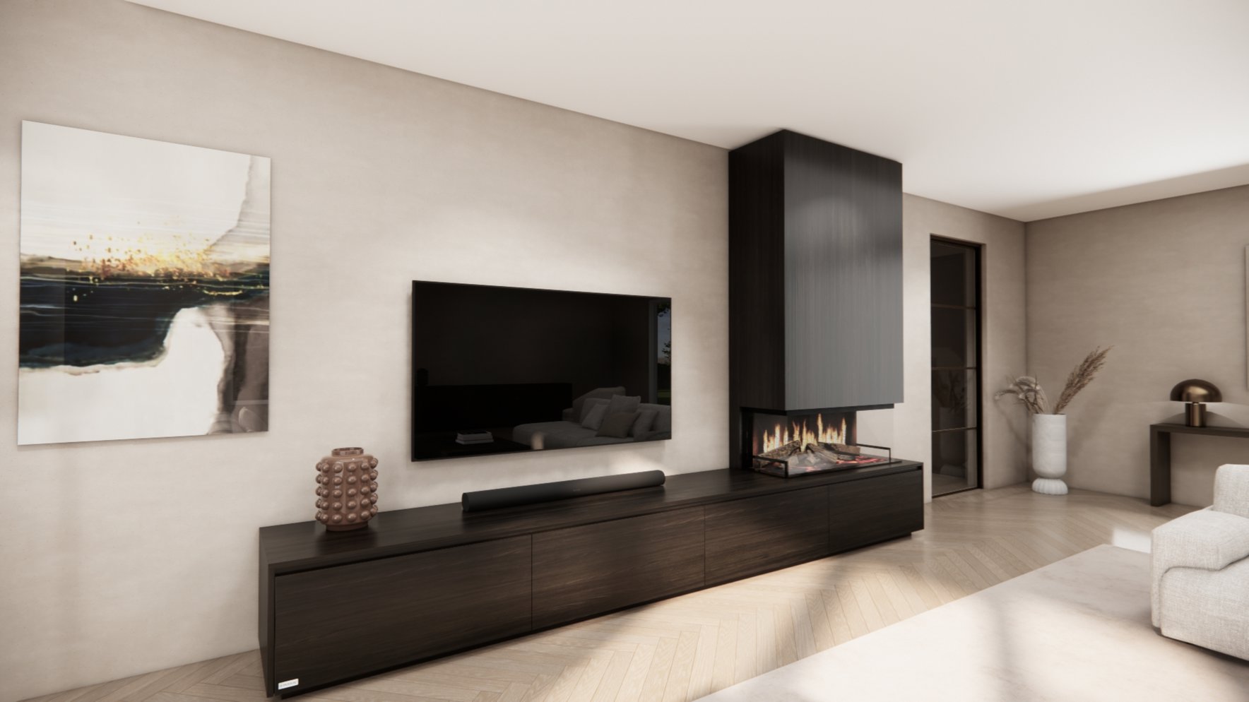 Mason Kalfire E-ONE 100S TV-Meubel 4-kleppen Chimney Classic | PUUUR