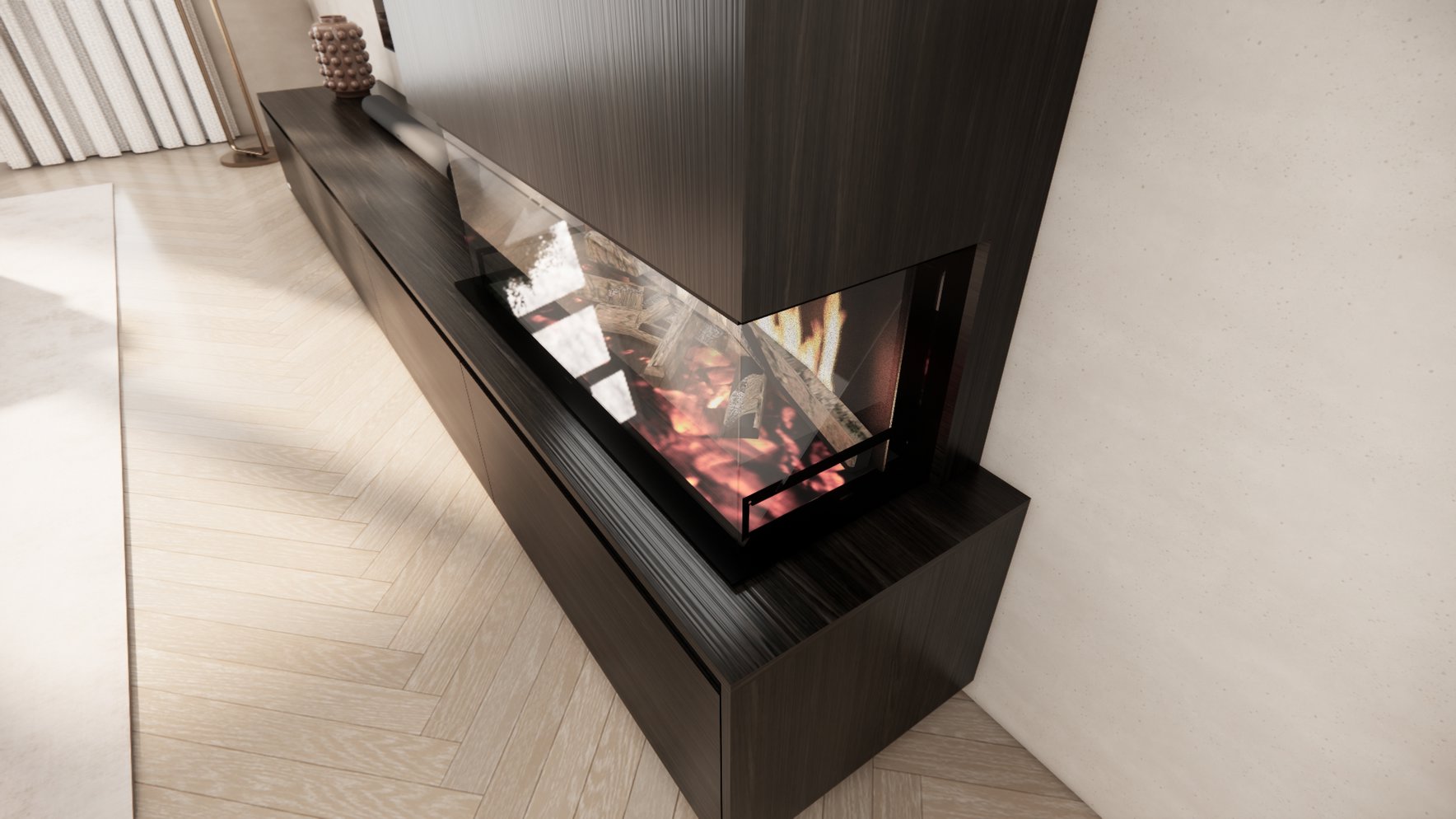 Mason Kalfire E-ONE 100S TV-Meubel 4-kleppen Chimney Classic | PUUUR