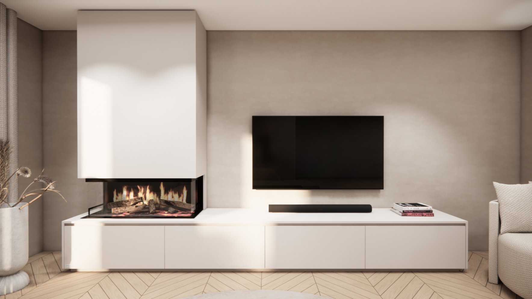 Mason Kalfire E-ONE 100S TV-Meubel 4-kleppen Chimney Classic | PUUUR